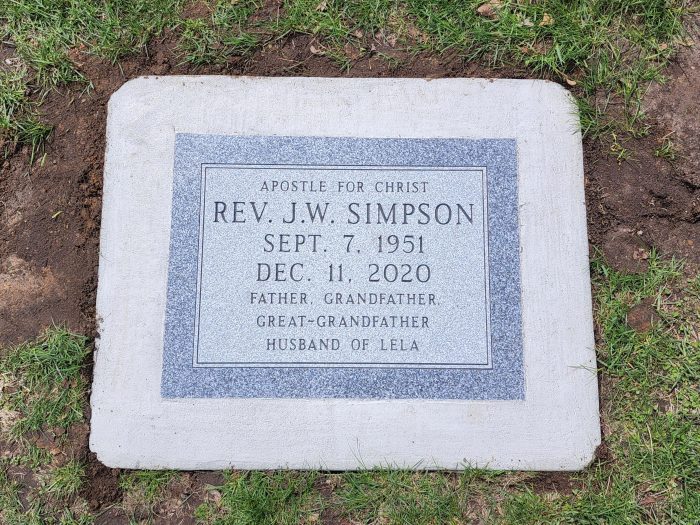 Simpson, Rev. J.W. - Decorah Memorial